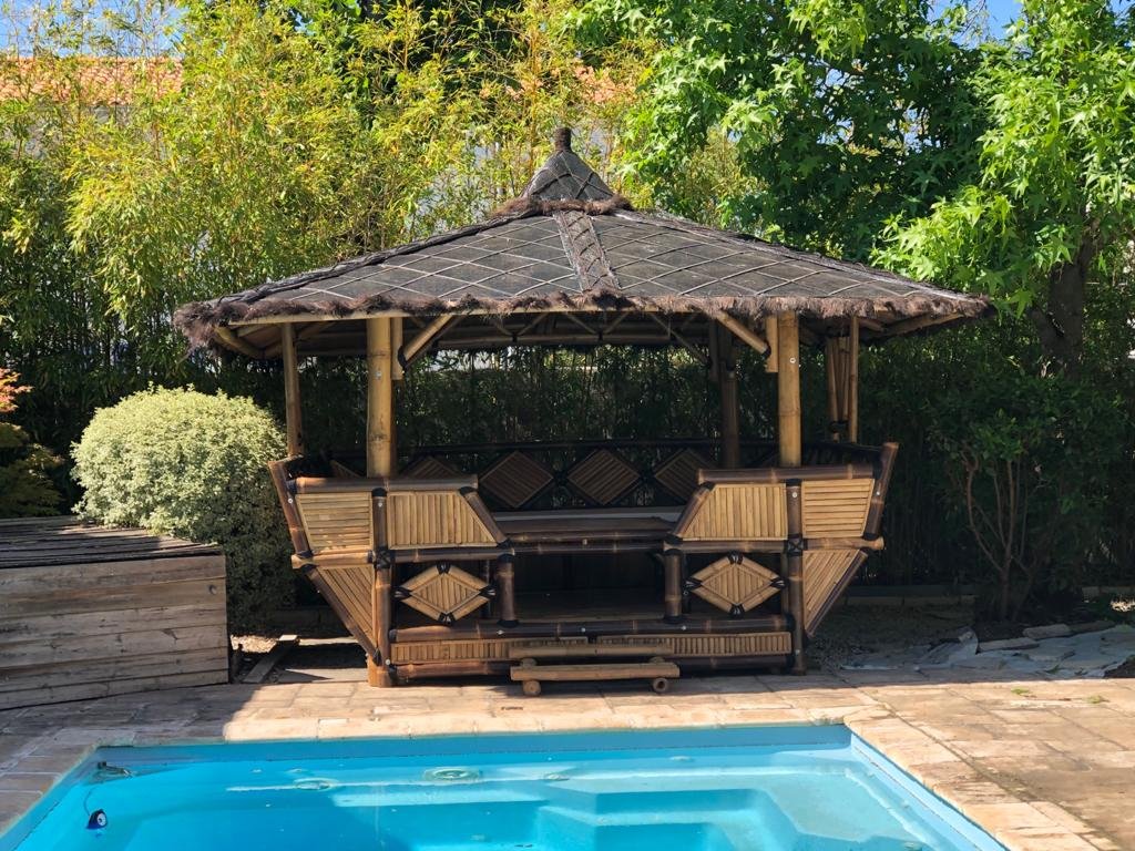 Paillote Elégance, finition bicolore - Pure Nature Paillotes en Bambou